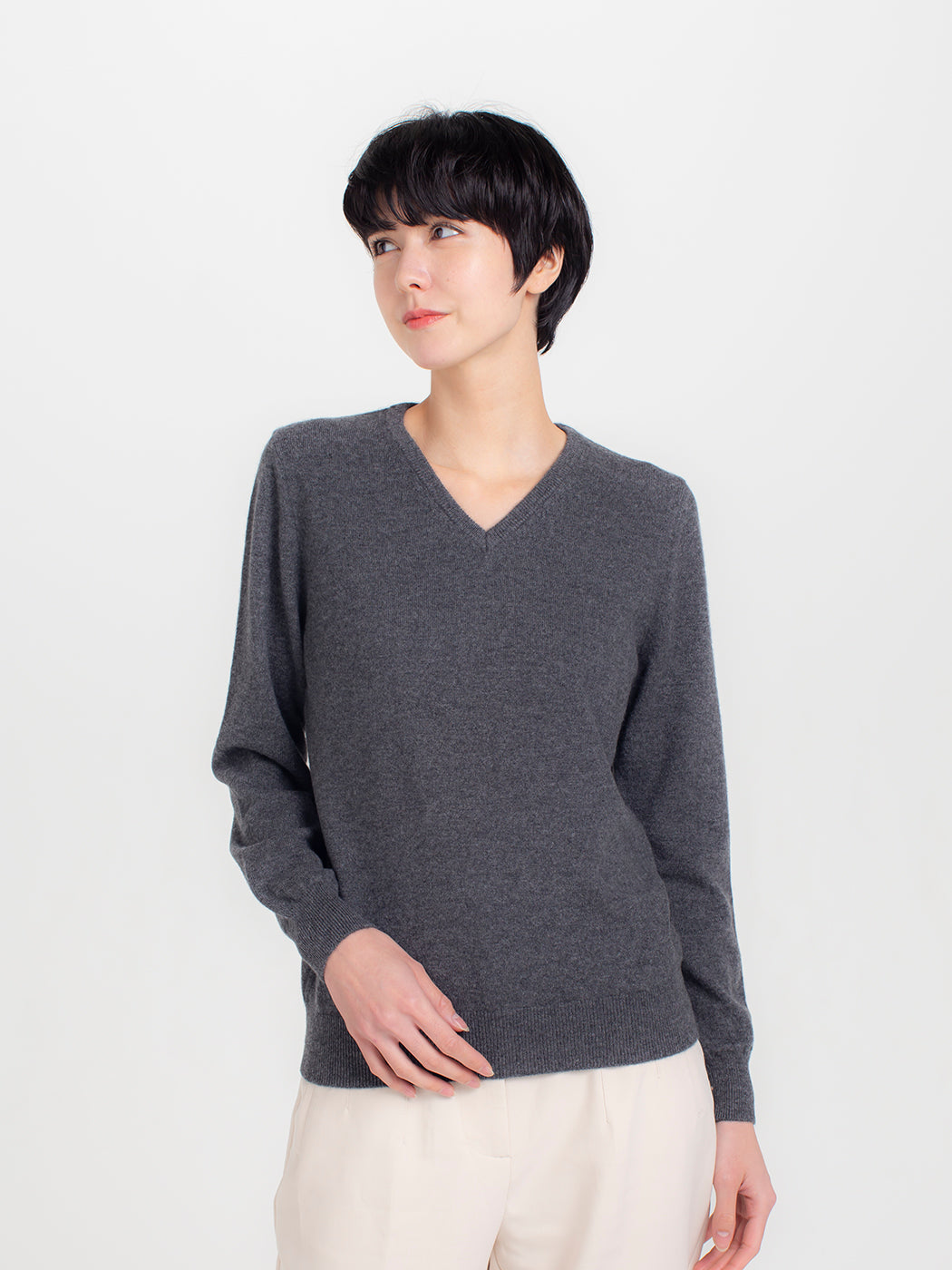 Cashmere relax v-neck sweater [sweater made-by-order quality]